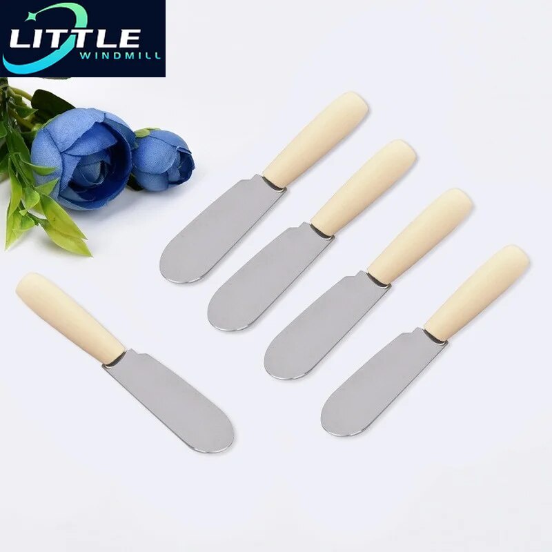 Mini Stainless Steel Spatula Plastic Handle Scraper Knives Breakfast ...