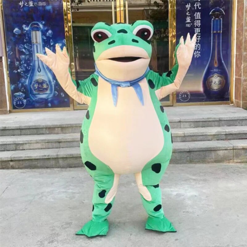 Frog Mascot Costume Cosplay Cartoon Fursuit Furry Outfits Adult Walking ...