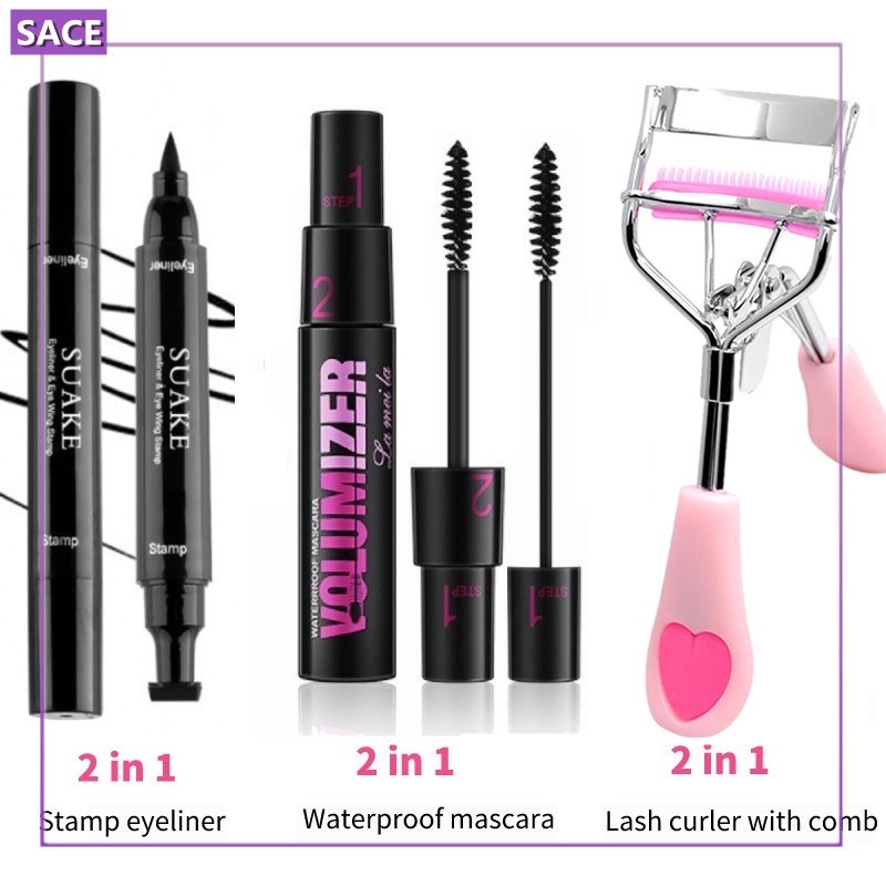 1/2/3PCS Eye Makeup set Waterproof Sealed Eyeliner Mascara Eyelash ...