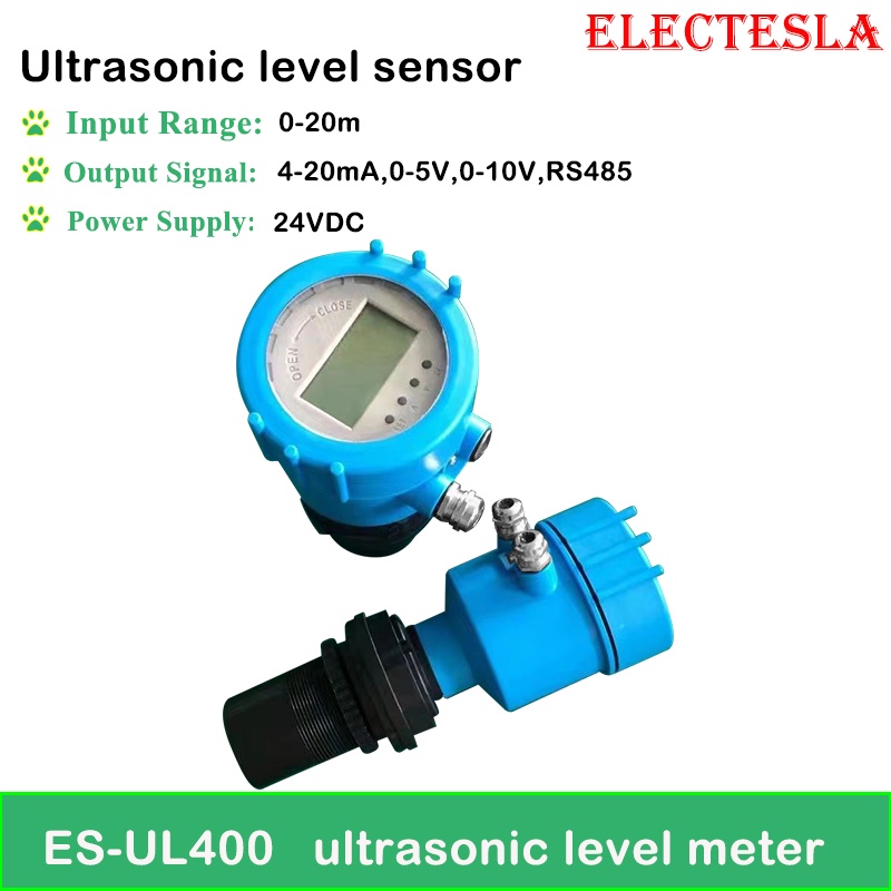 20m ultrasonic level meter water tank pond level detection gauge 4-20mA output level sensor ...