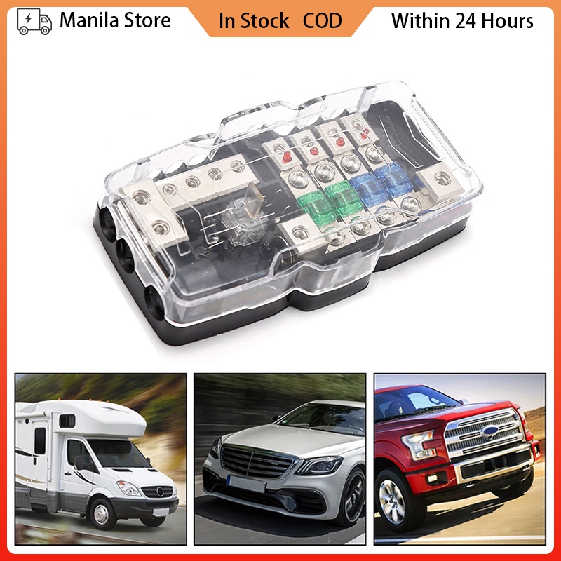 Car Audio Stereo Distribution Fuse Box Block LED ANL Fuse Holder Power Splitting For Car RV ...
