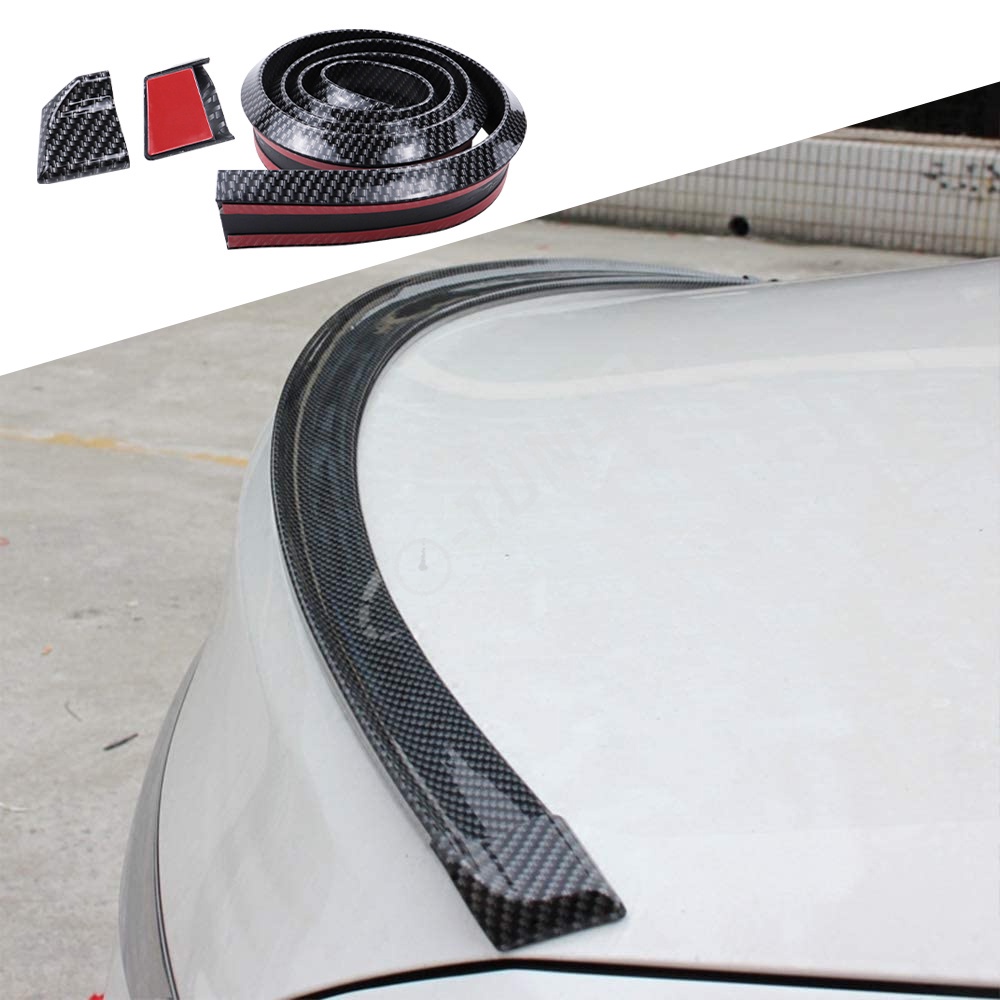 Universal Black Soft Carbon Fiber Front Bumper Lip Strip Splitter Chin ...