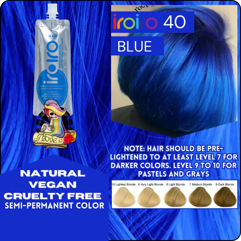 [I Love to Dye] Iroiro 40 Blue Natural Vegan Cruelty-Free Semi ...