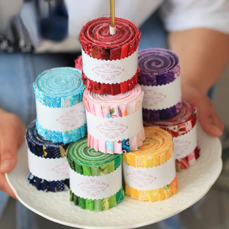 10 colors 6.2cmx100cm Cotton Block Cake Roll Baby Clothes Gilding ...