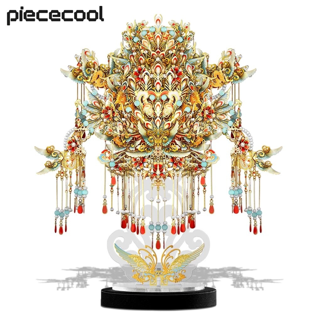 Piececool 3D Puzzles Nine Dragons and Nine Phoenix Crown Metal Assembly ...