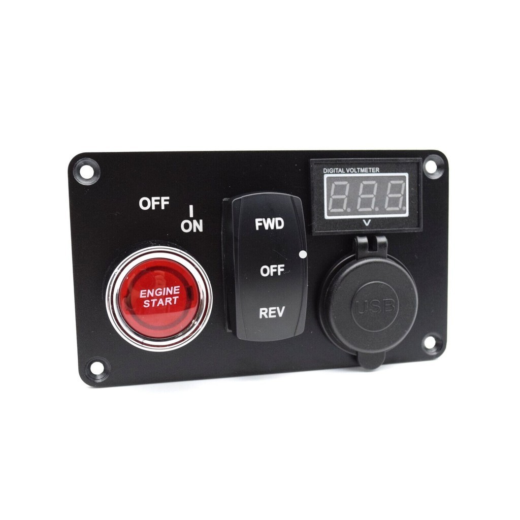 12V ON OFF Start Push switch Panel with ON OFF ON LED Rockers Switch ...