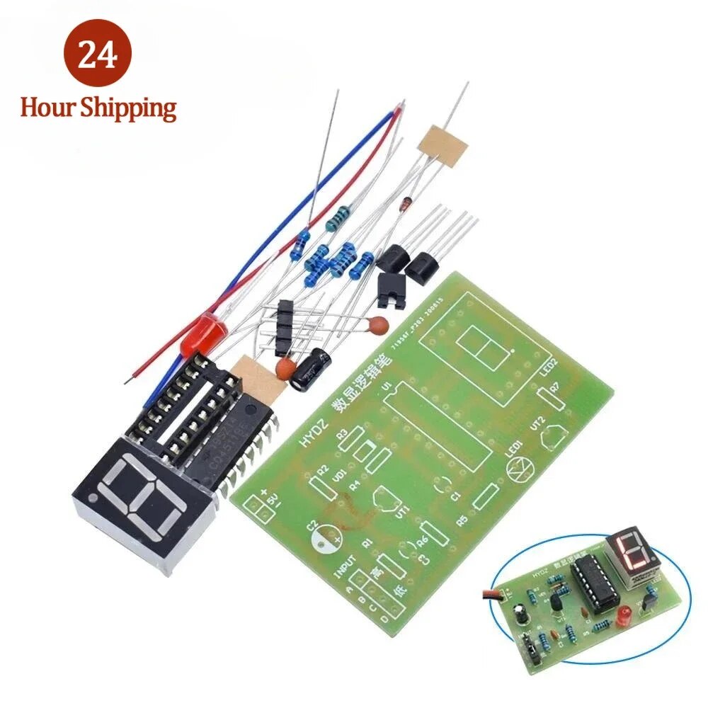 DIY LED pcb Digital Display LED Logic Pen Electronic Kit High and Low ...