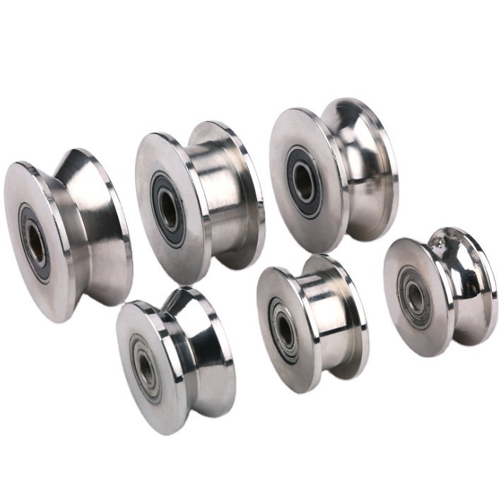 Good quality U V H groove guide track roller wheel SUS304 stainless ...