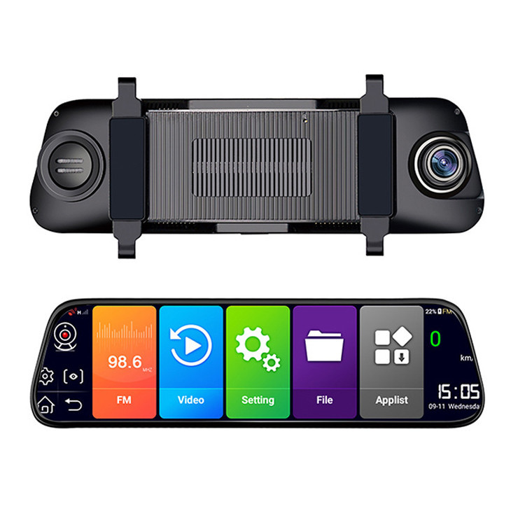 10 Inch Dual Lens Car Dash Camera Rearview Mirror SIM Card 4G Wifi GPS ...