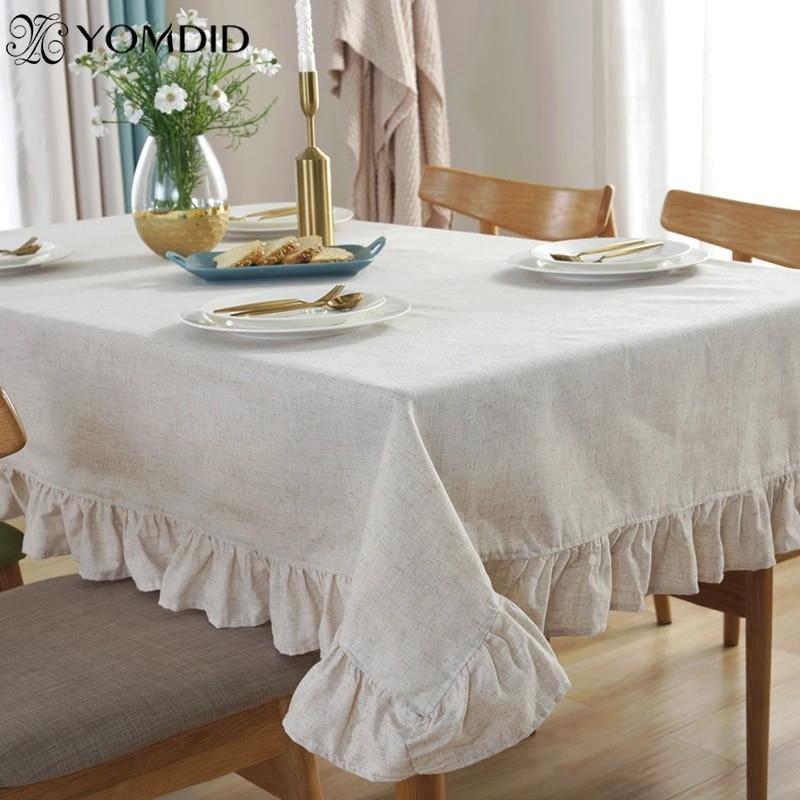 ☄Lotus Lace Table Cloth Solid Color Tablecloth Dining Room Decorations ...