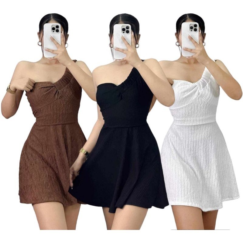 ONHAND REGULAR SIZE DANA ONE SIDED STRAP SKATER MINI DRESS BY MUNDA ...