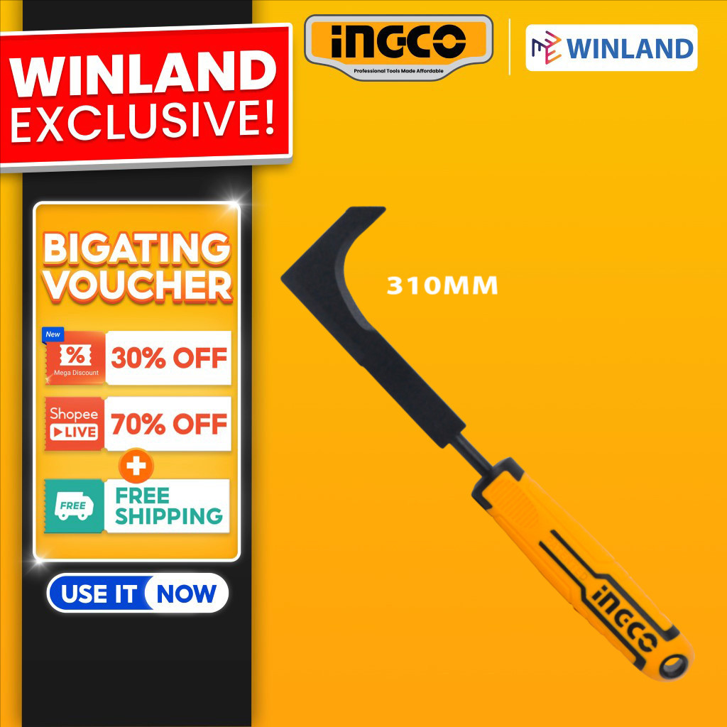 Ingco by Winland 310mm Carbon Steel Grass Knife / Weed Knife HWK1008 ...