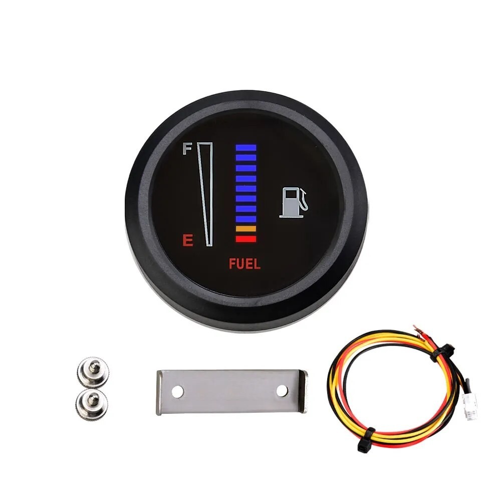 ☠Universal 12V 2\" 52mm Ultra Thin Car Motorcycle Fuel Level Meter ...