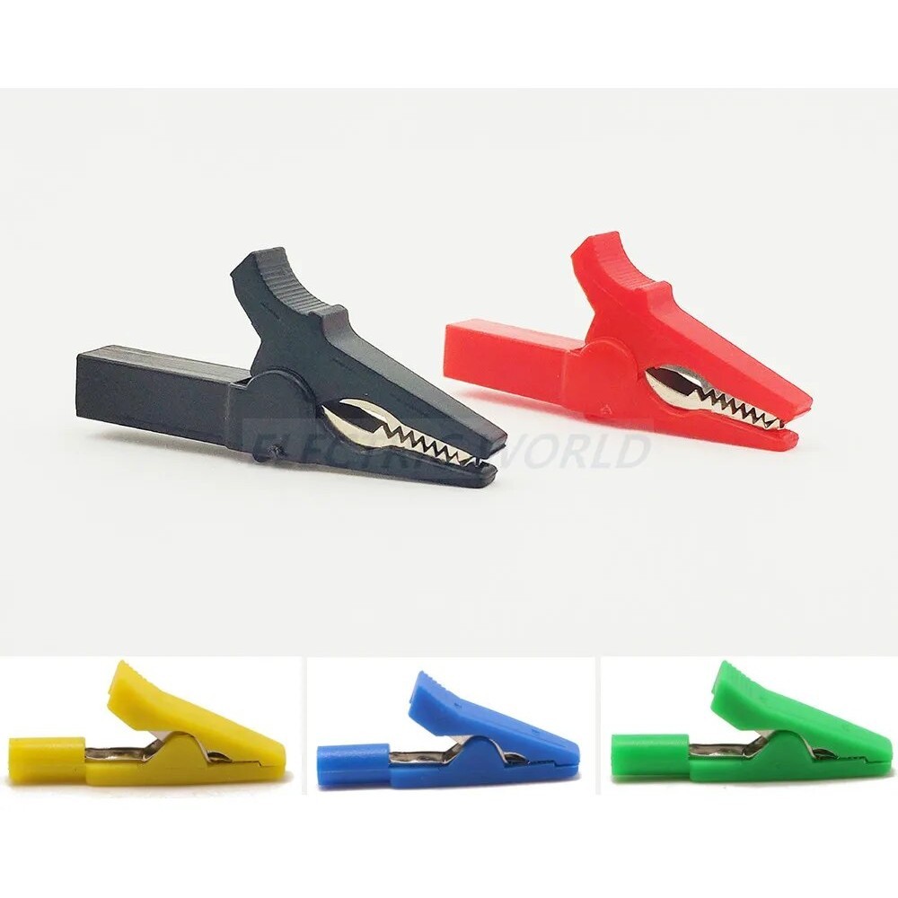 ☜Metal Alligator Clips Black+Red Connector Insulated Crocodile Clip For ...