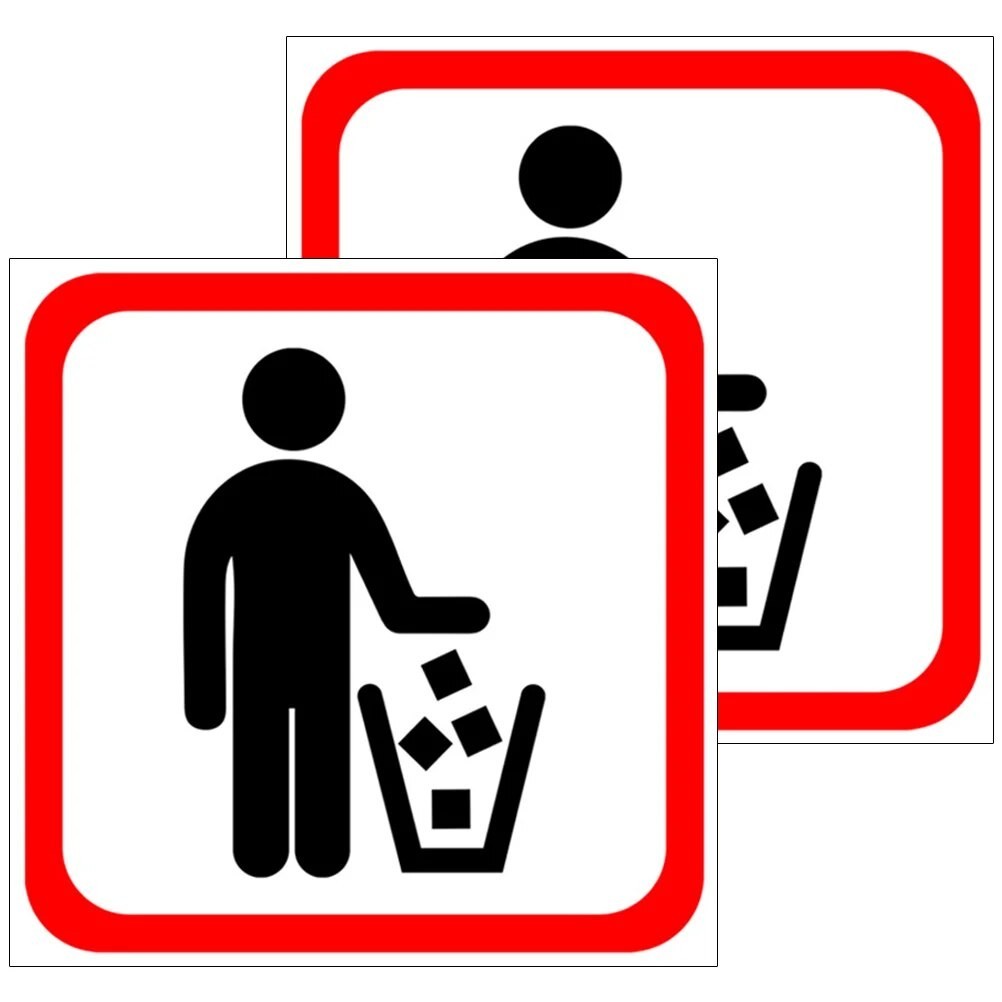 2 Pcs Trash Can Stickers Garbage Label Outdoor Applique Wall Pvc Labels ...