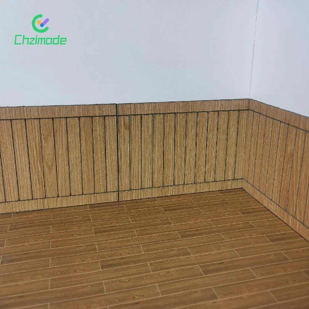 DIY 1:6 1:12 Doll House Floor Wall Skirt Scale Model Simulation Wood ...