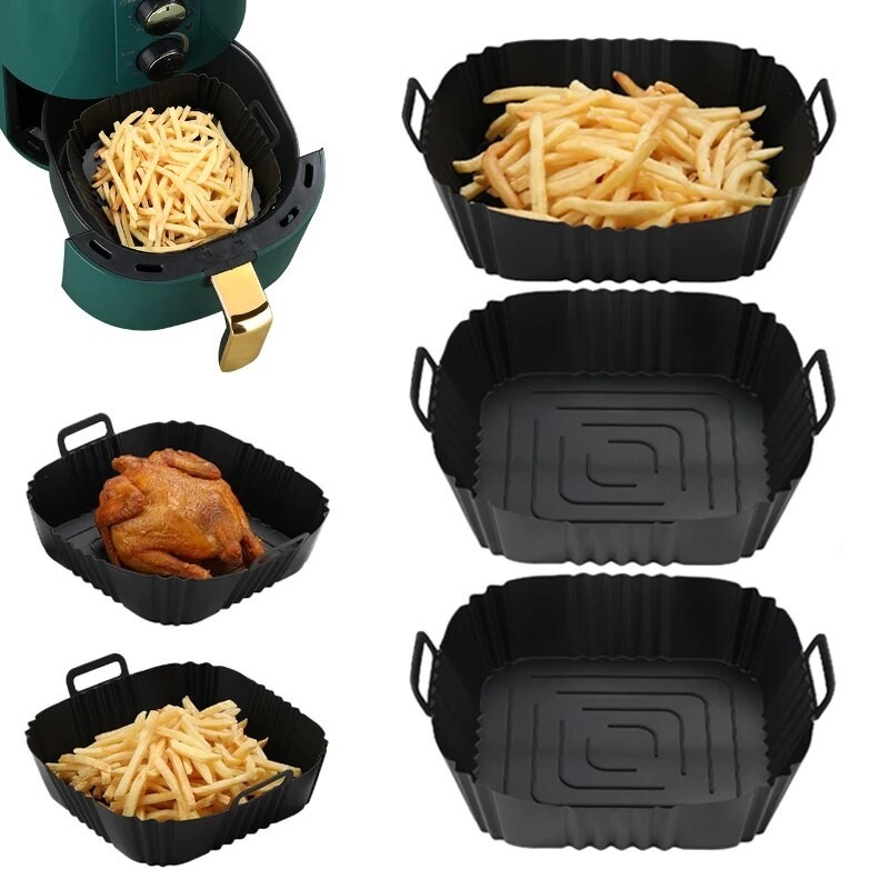 3/2/1Pcs Air Fryer Pan Silicone Basket for Airfryer Oven Baking ...