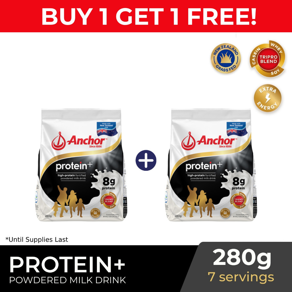 [B1T1] Anchor Protein Plus Milk Powder Plain 280g | Shopee Philippines