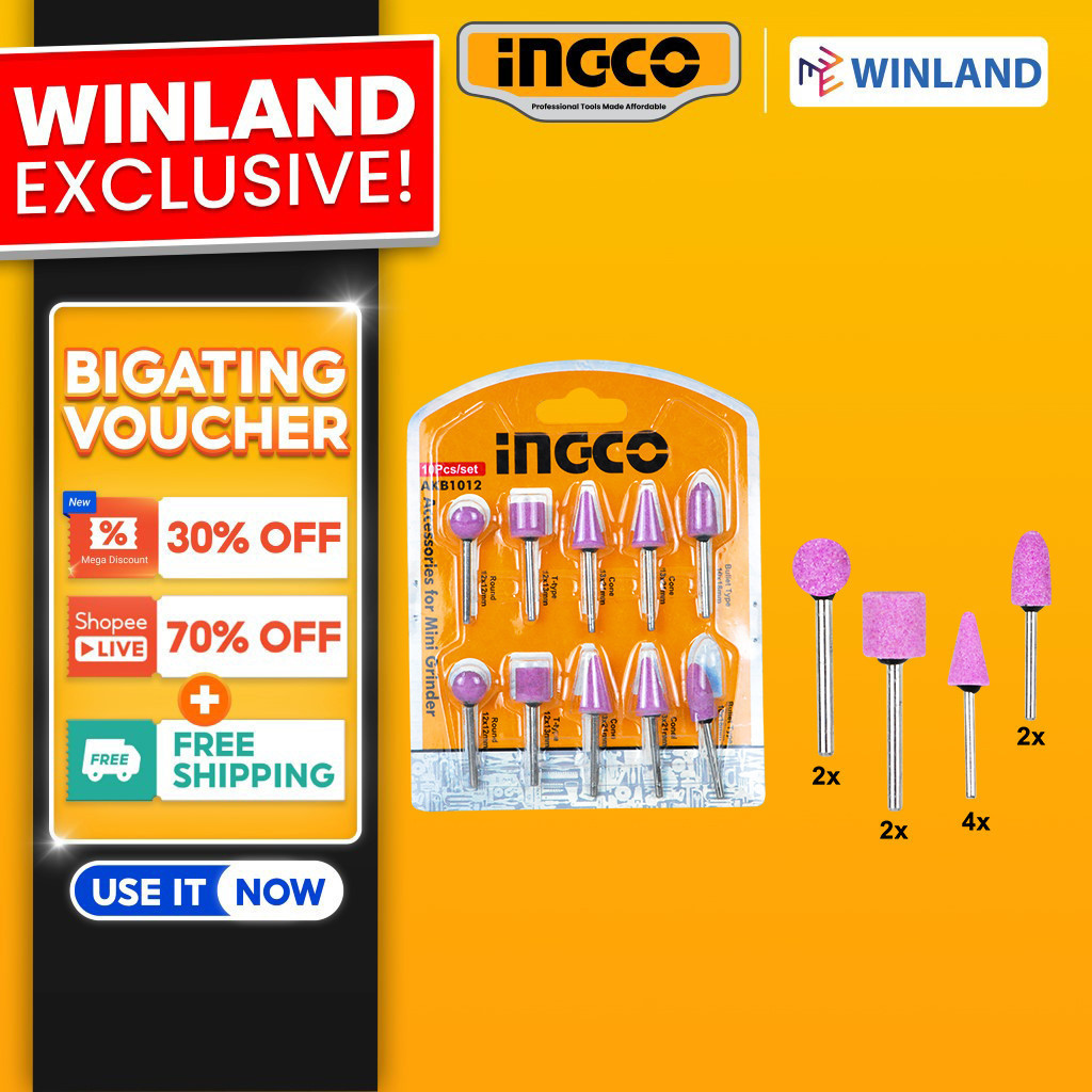 Ingco by Winland 10pcs/set Accessories Mounted Stone for Mini Die ...