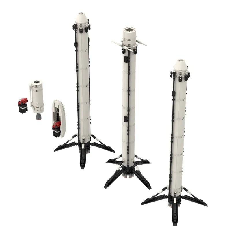 93S MOC Falcon Heavy Carrier Saturn V Scale SpaceX Spaceship Building ...