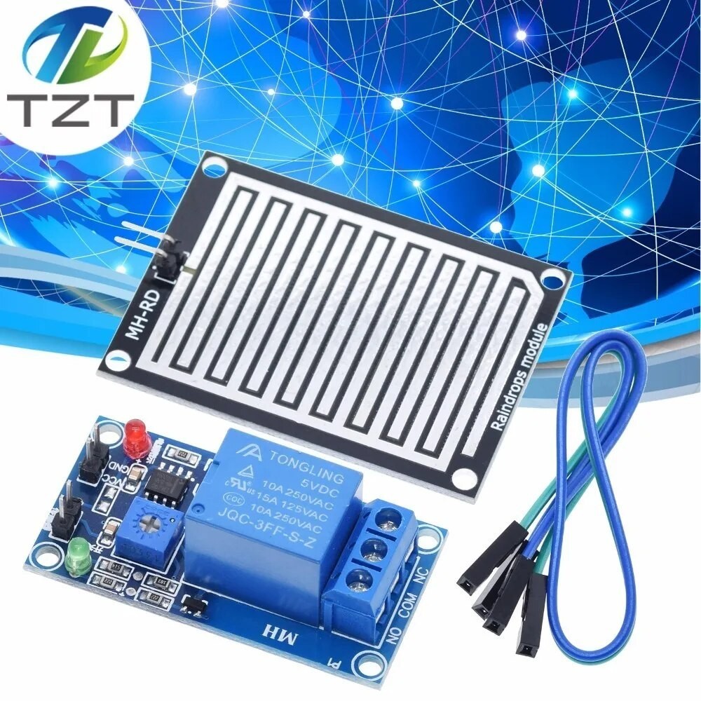 Rain water sensor module + DC 12V Relay Control Module 5V Rain Sensor ... Rain water sensor module + DC 12V Relay Control Module 5V Rain Sensor ...