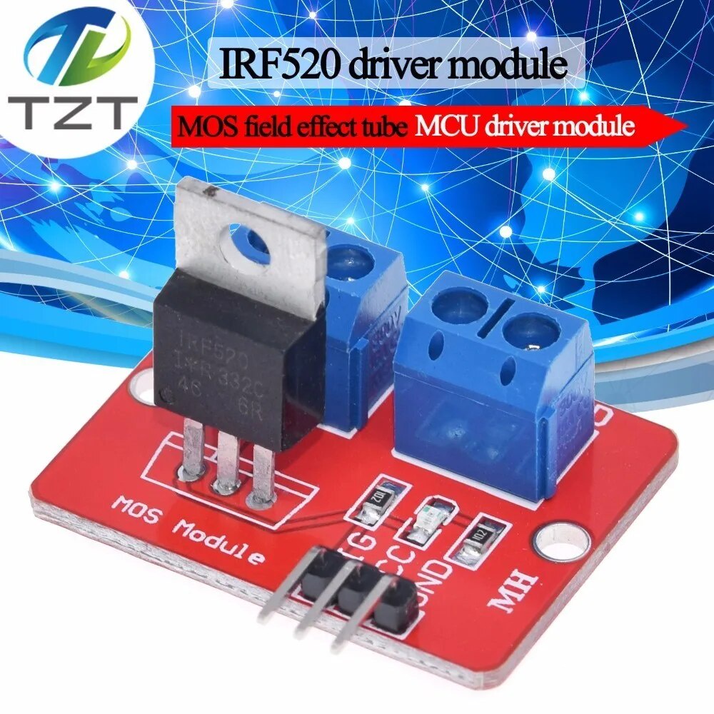 Smart Electronics 0-24V Top Mosfet Button IRF520 MOS Driver Module For Arduino MCU ARM Raspberry ...