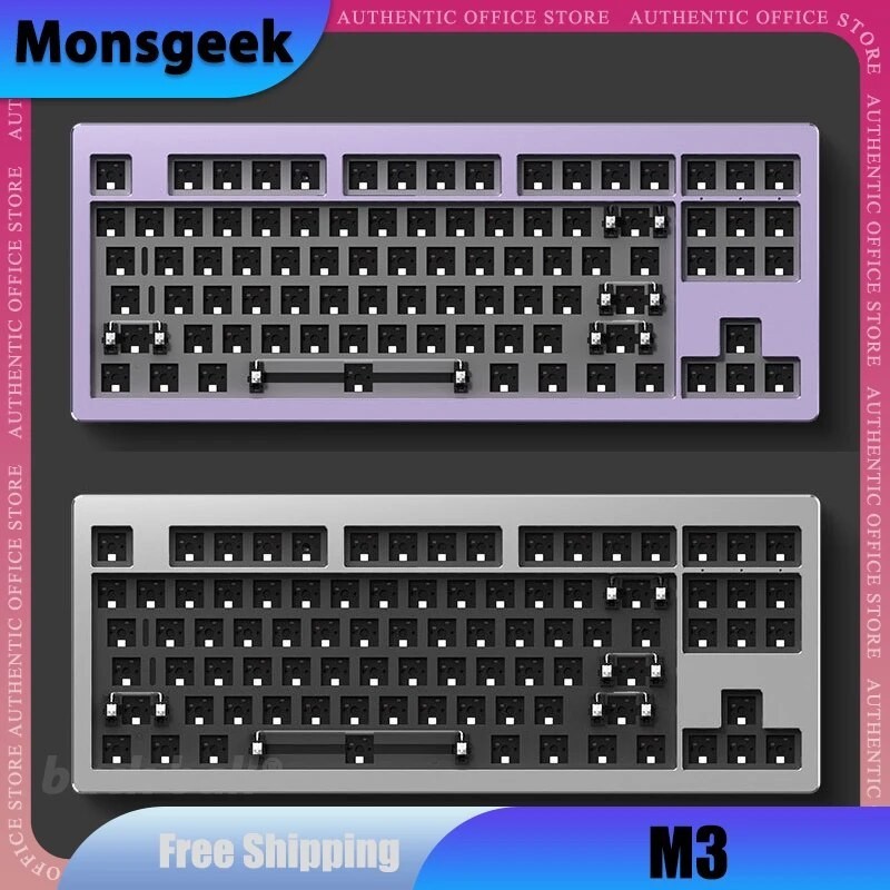 ☆Monsgeek M3 Mechanical Gamer Keyboard Aluminum Custom Kit 87 Keys RGB Gaming Wired Keyboard Hot ...