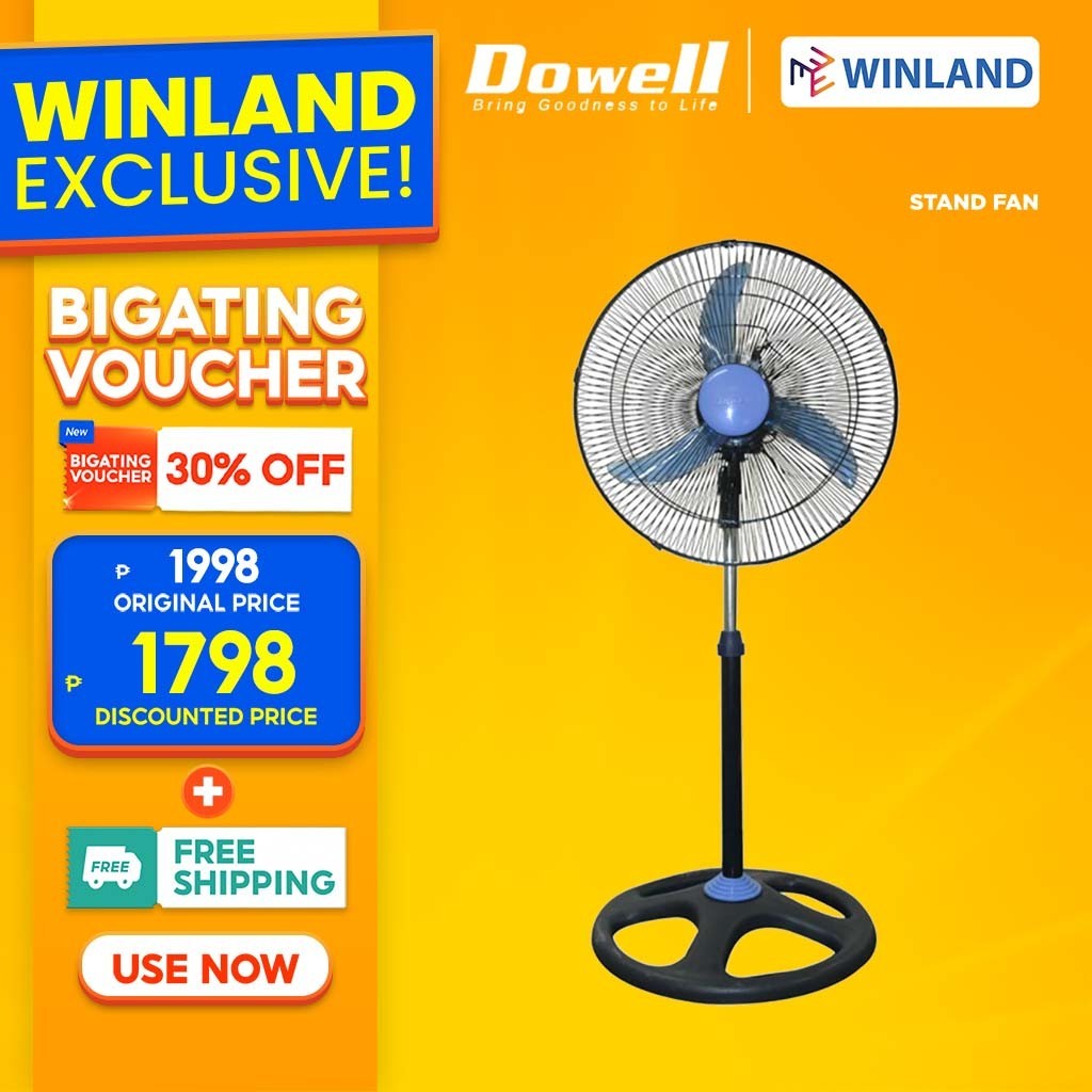 Dowell by Winland Powerful Stand Fan Electric Fan 16" IFST-16B | Shopee ...