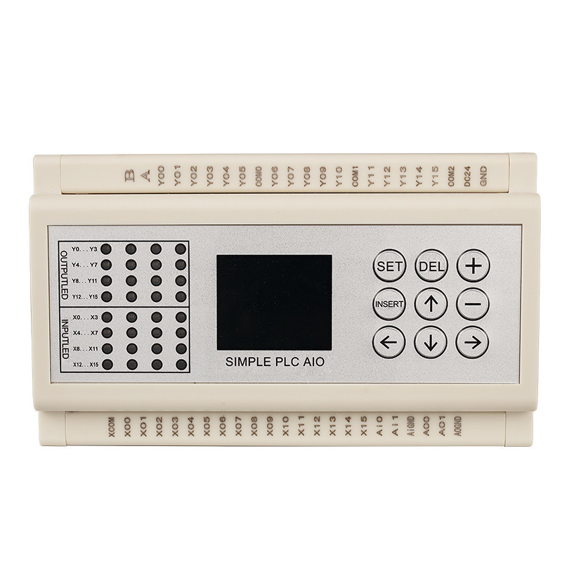 Huaqingjun 16-in 16-out Transistor Output PLC 2-Channel Analog Inputs 0-10V RS485 Modbus RTU PLC ...