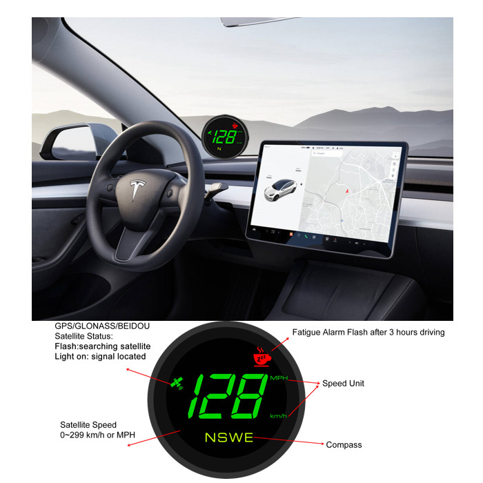 Tesla model y GPS speedometer heads up display HUD For All Car | Shopee ...