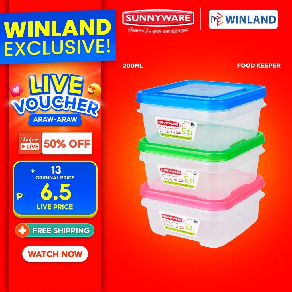 Sunnyware by Winland 0.2L | 200mL EZI Food Saver Keeper Storage ...