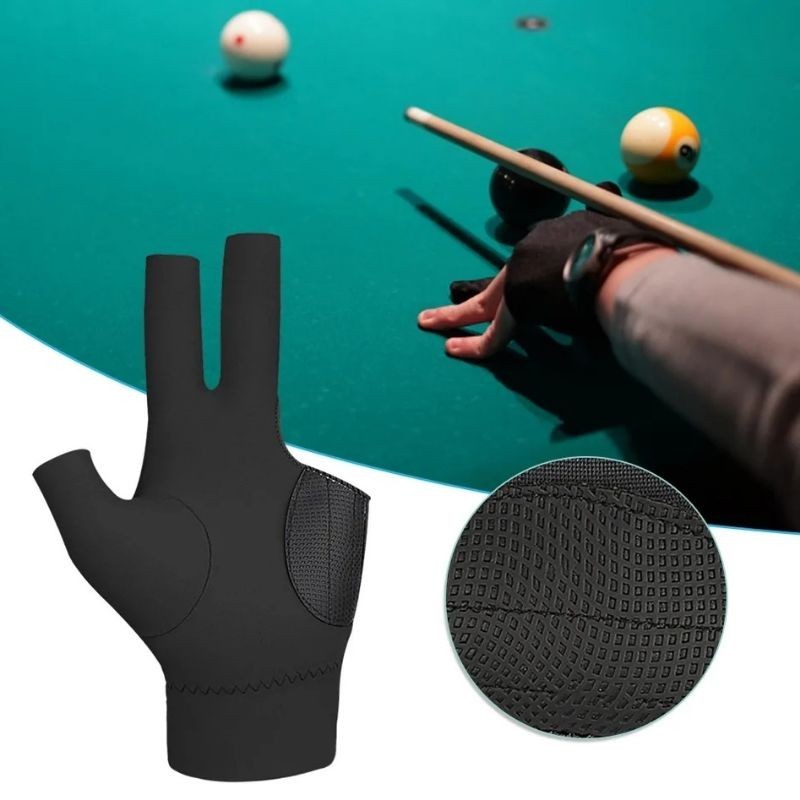 Open Finger Billiard Pool Gloves Adjustable Sticker Polyester Snooker ...