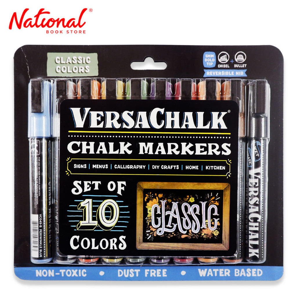 Versachalk Classic Liquid Chalk Markers Set Of 10 (Bold) | Shopee ...
