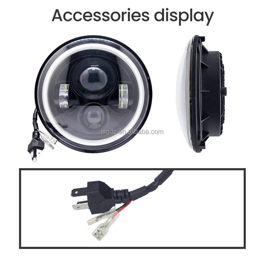 Ring Halo Wranglers 7Inch Round Led Headlight car daytime running ...