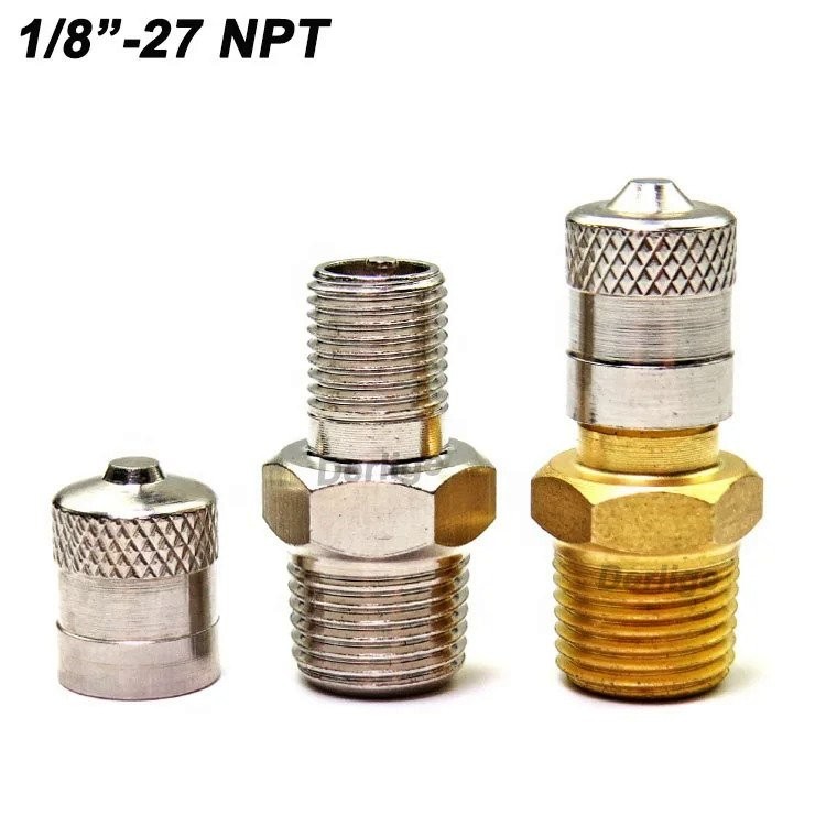 1/8-27 NPT Male Tank Valve Nickel plated Brass Schrader Valve Anti ...