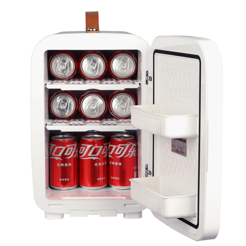 New Model Portable Handle Drink Cans Cooler Car Home Use 15L Glass Door ...