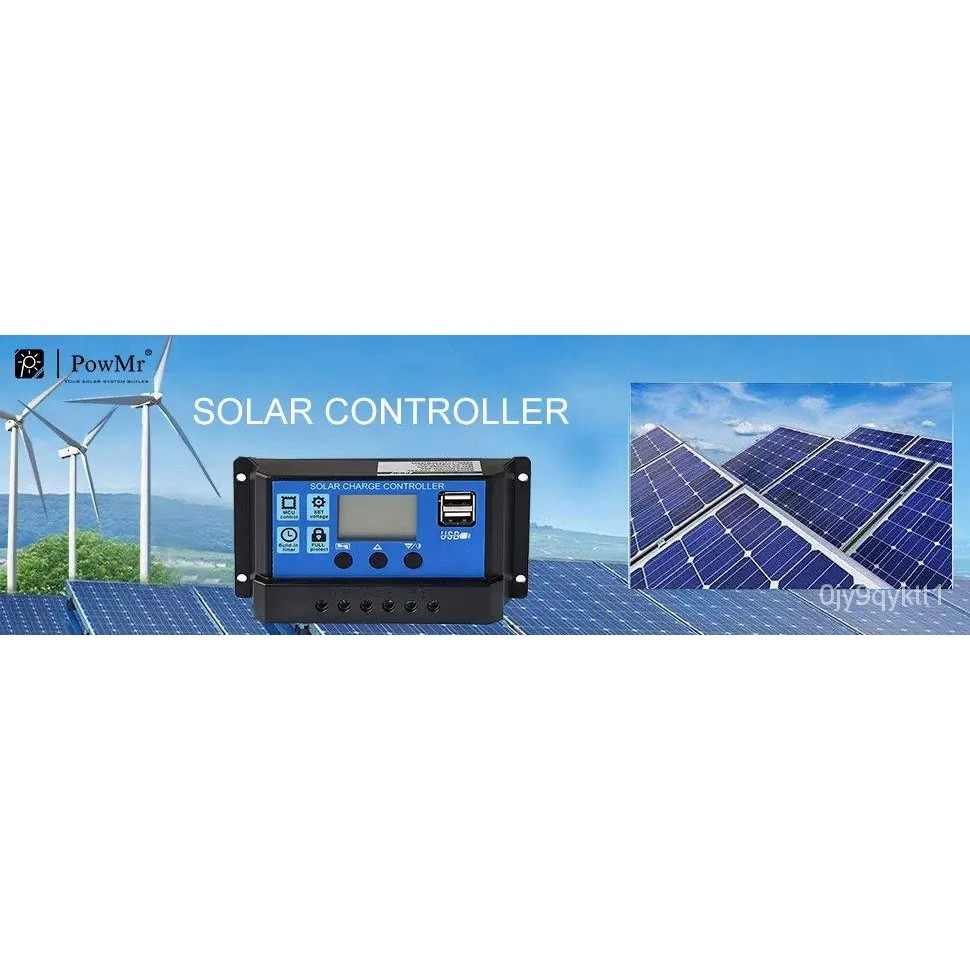 POWMR Solar Charger Controller 60A 50A 40A 30A 20A 10A 12V 24V Battery Charger USB Solar Panel ...