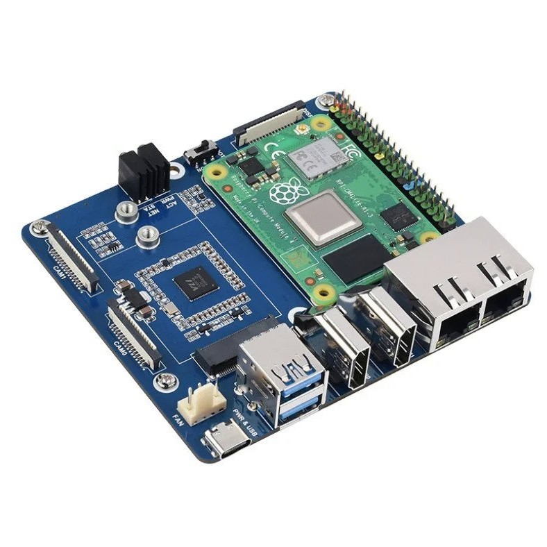 BRAW Raspberry Pi CM4 dual gigabit network port 5G/4G expansion board, computing module core ...