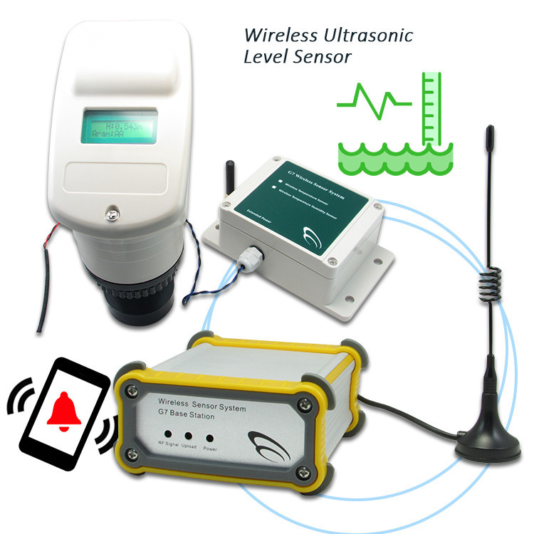 Water level measuring instruments long range ultrasonic water tank level sensor Wireless ...