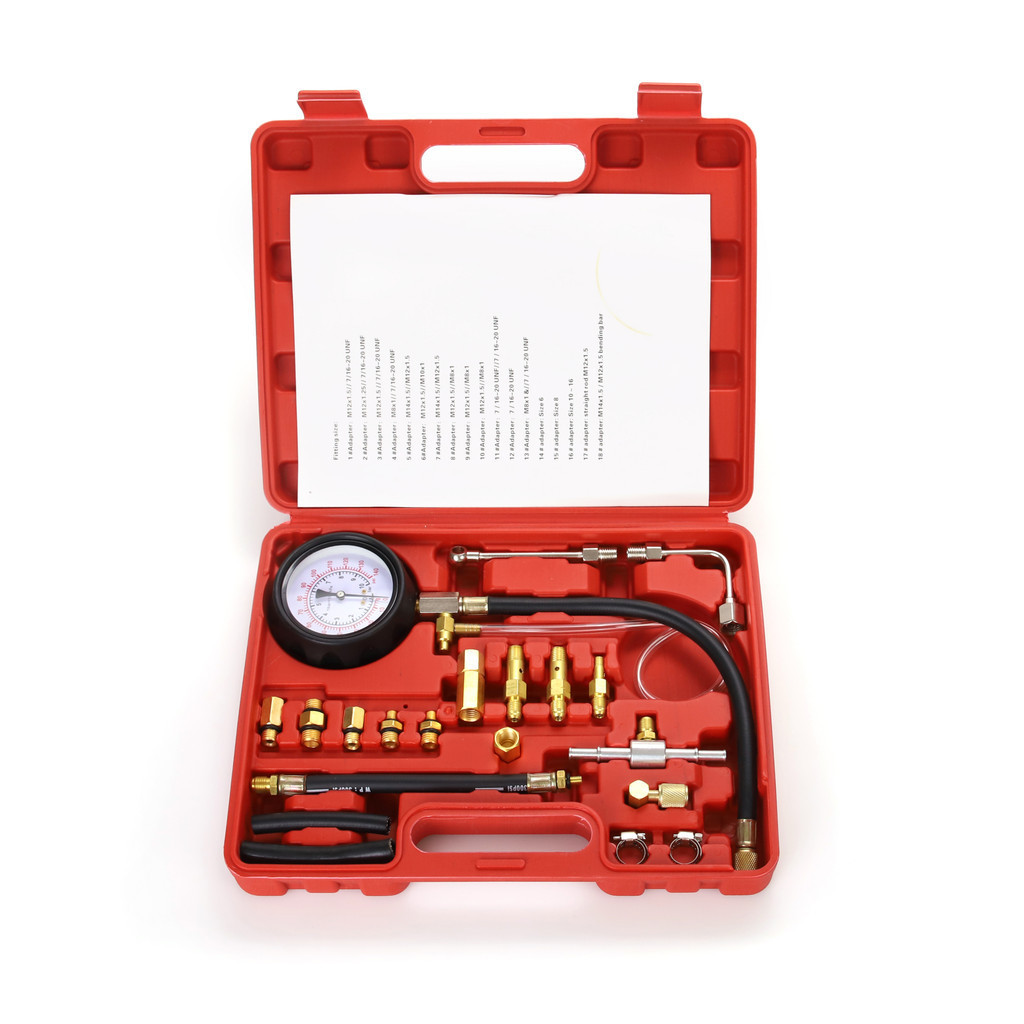 Fuel Gasoline Injector Injection Pump Pressure Tester Gauge Tool Kit ...