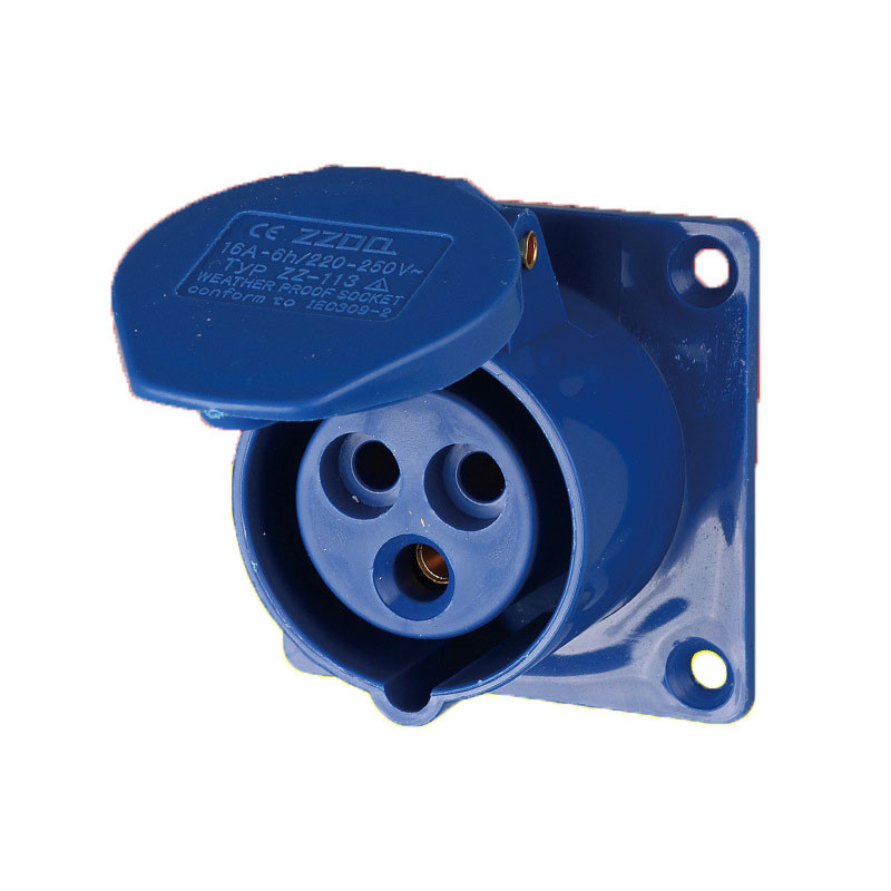 ZZ323 2P+E 220V 32A IP44 concealed Three hole three core industrial ...