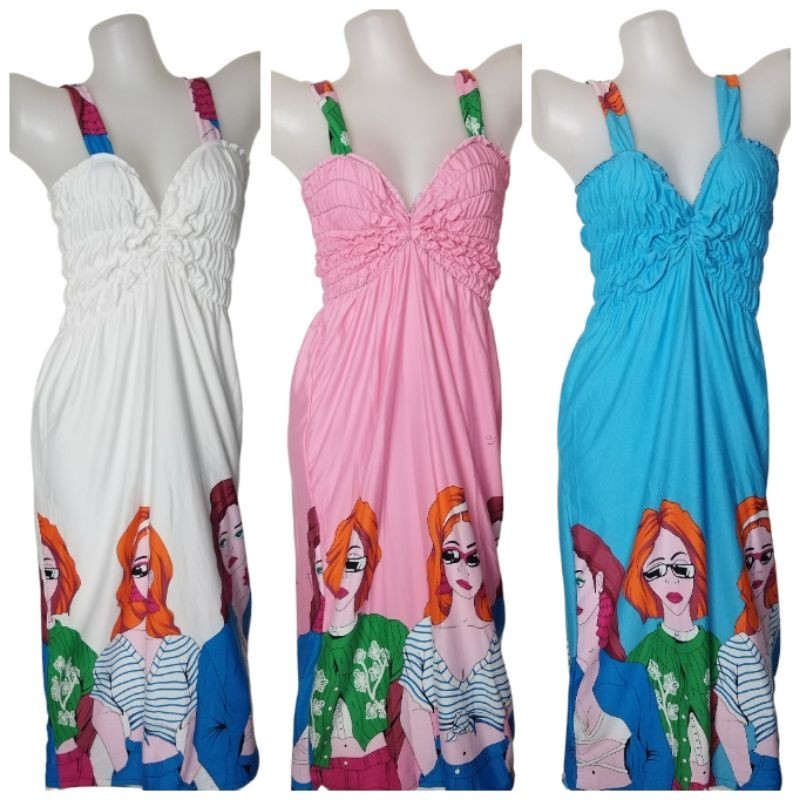 CLEAVAGE DRESS | LONG SMOCKED DRESS | PAMBAHAY DASTER LONG | COTTON ...