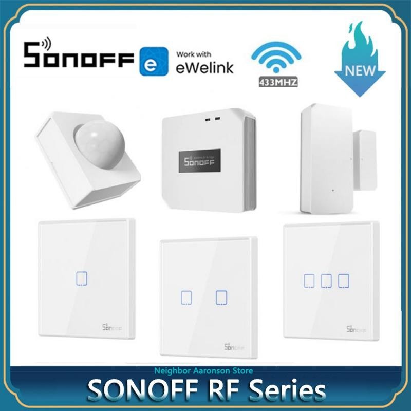 SONOFF RF 433MHz T2 EU 86 Type Sticky Switch / PIR3 PIR Motion / DW2 ...