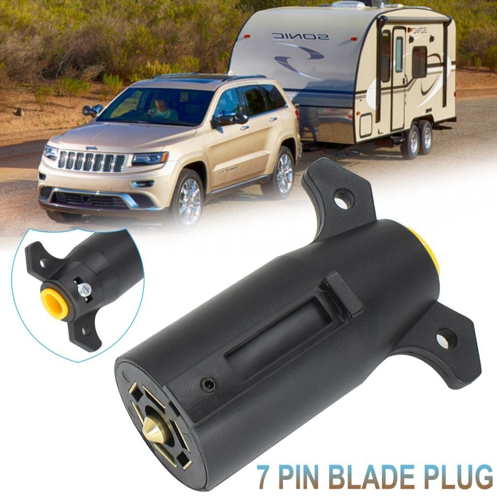 ️7 Way RV Style Trailer Light Plug Connector Wiring Socket Replacement ...