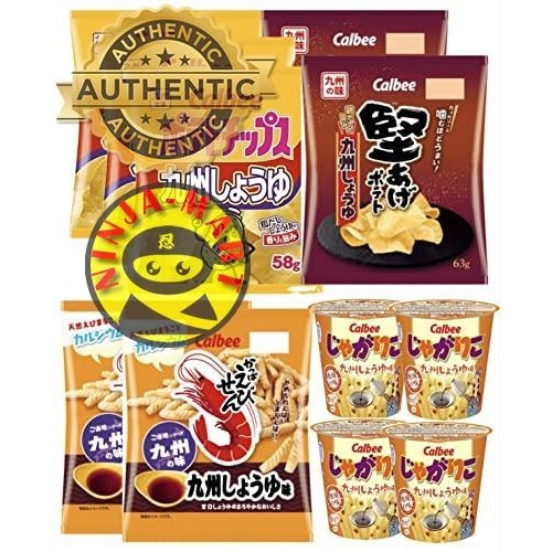 Calbee Kyushu Soy Sauce Set 4 kinds Potato Chips 58g x 3 Kata-Age ...