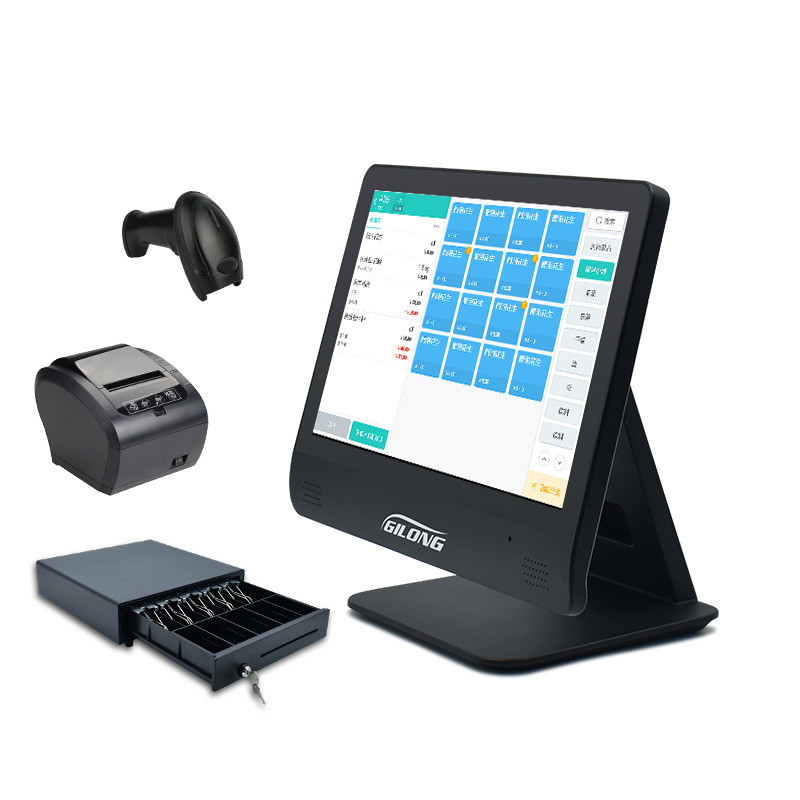 GL-U2L 15.6 inch dual screen all in one capacitive touch screen pos ...