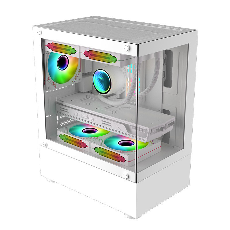 Tempered Glass Gaming PC Case Micro ATX Full View Computer Desktop Case ...