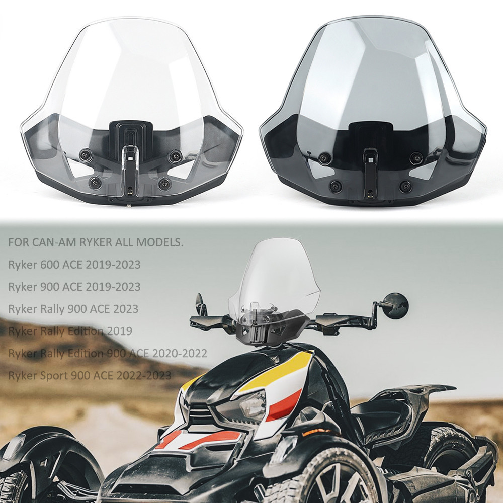 ⓞMotorcycle Adjustable Windscreen Windshield Wind Screen Shield For Can ...