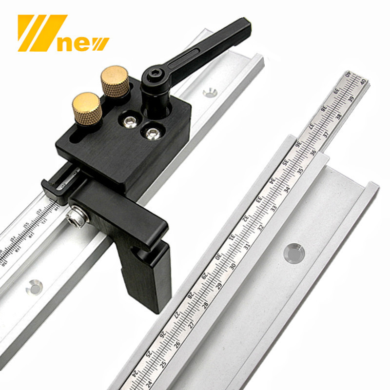 Woodworking Aluminum Alloy T Track with Scale Workbench Fence Flip Stop ...
