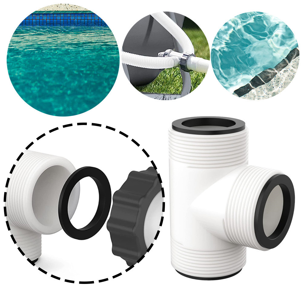 ♚Pool Hose Extender with 3 L Rings Pool Pump Hose Tee T-Joint Connector ...
